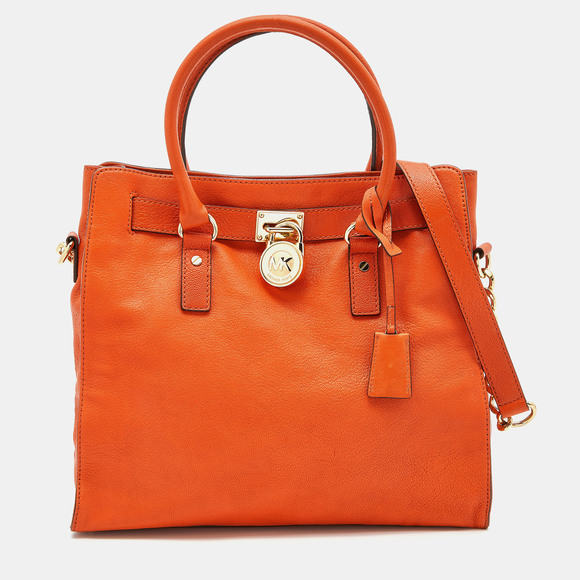 Michael Kors | Bags | Michael Michael Kors Orange Leather Large ...